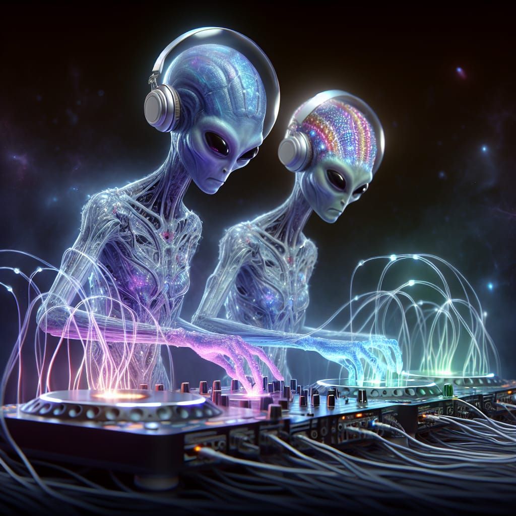Alien dj's - AI Generated Artwork - NightCafe Creator