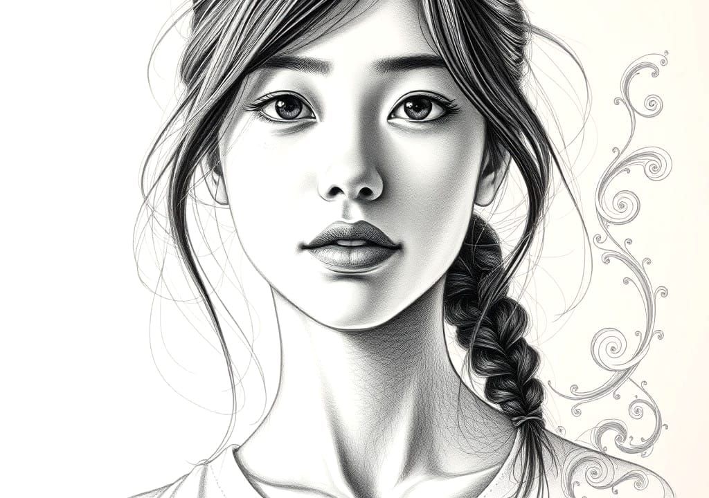 Japanese girl drawing - Japanese girl drawing