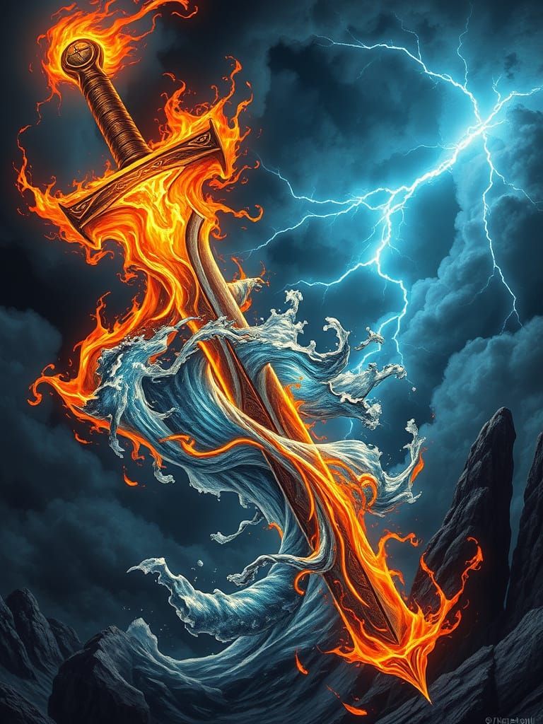 Elements Sword - Flaming Sword of Elemental Fury