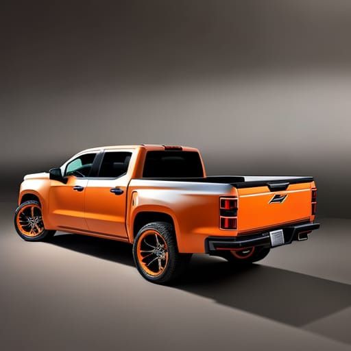 Orange Chevy Silverado z1500 - AI Generated Artwork - NightCafe Creator