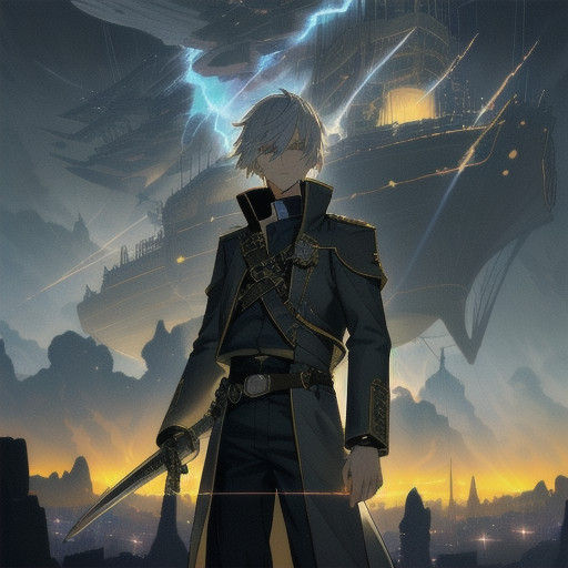 Steampunk Sky Pirate Captain in Anime Art Style - AI Art