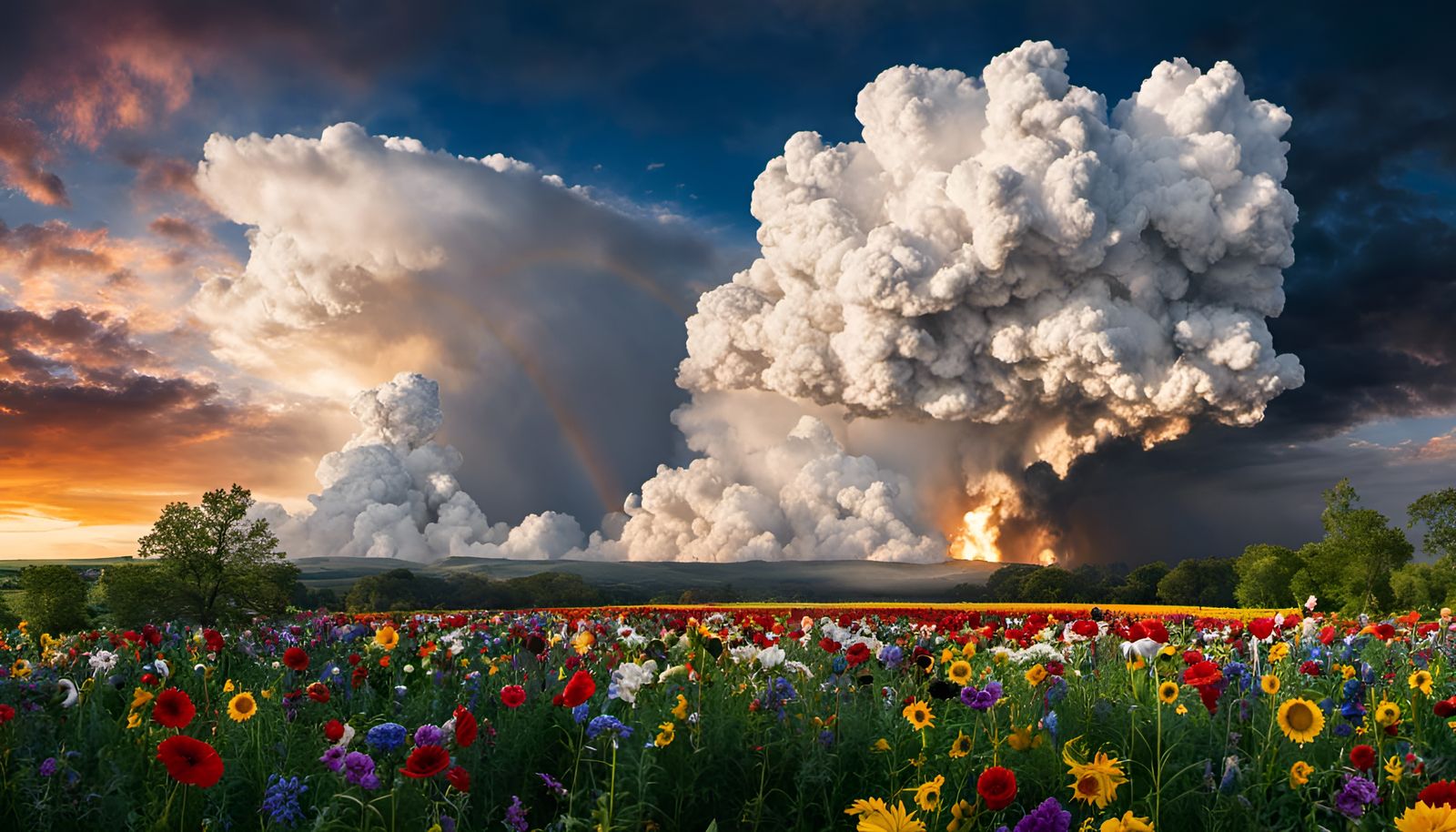 Distant explosion - AI Generated Artwork - NightCafe Creator