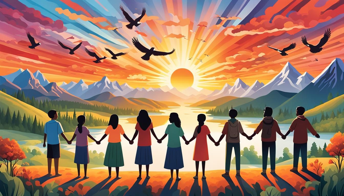 a human chain - AI Generated Artwork - NightCafe Creator