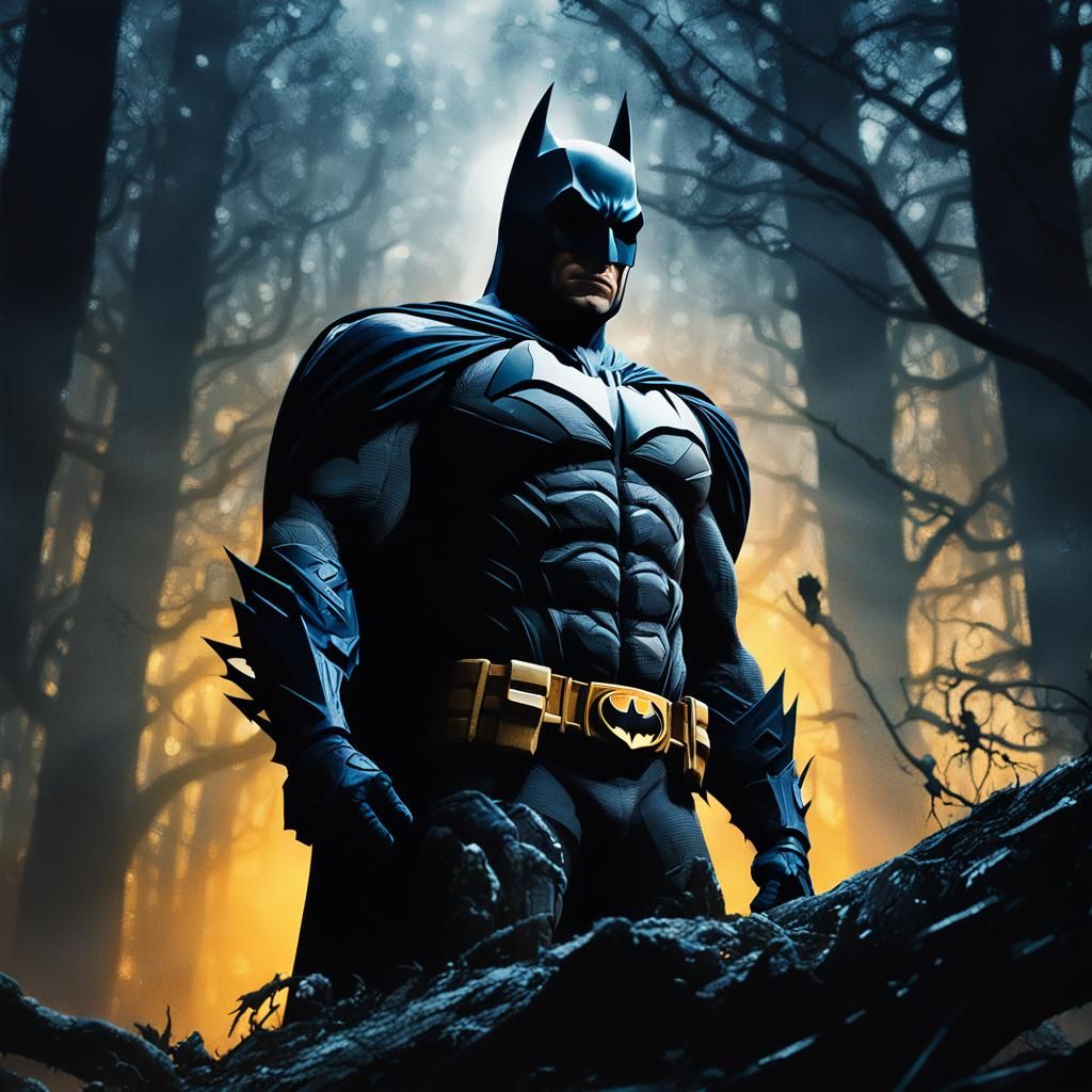 Dark Legend: Batman Stands Tall in the Shadows - AI Art