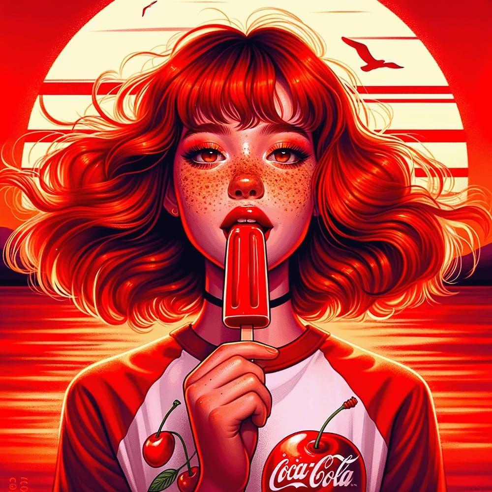 Cherry Pop Sunset - AI Generated Artwork - NightCafe Creator