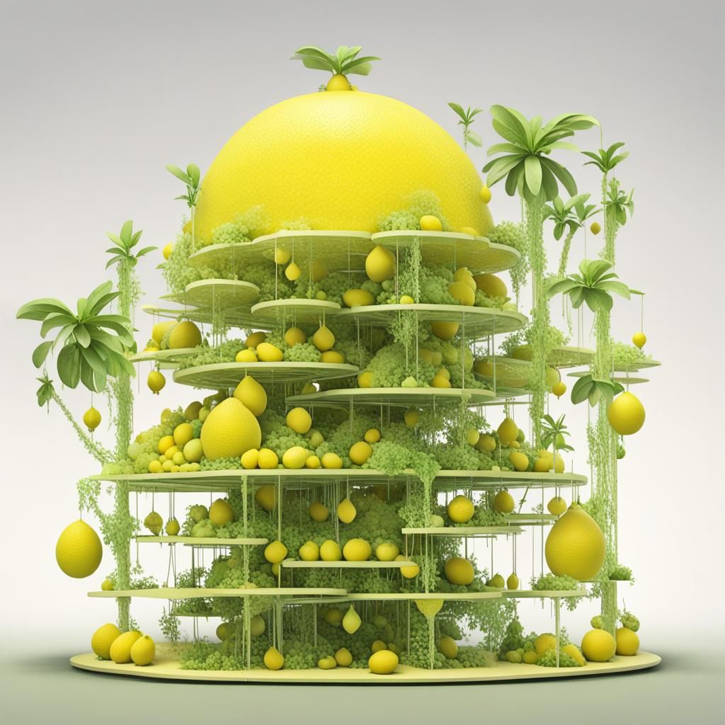 Lemon Mega-Structure - AI Generated Artwork - NightCafe Creator