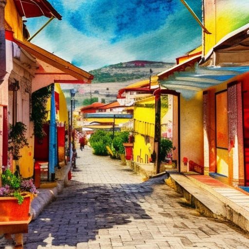 pretty turkish see town, Borillo - AI Generated Artwork - NightCafe Creator