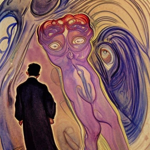 The Maxx portrait photoillustration Edvard Munch watercolor marcia ...