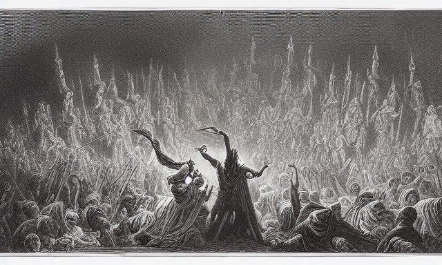 Horde of Undead Gustave Doré expansive - AI Generated Artwork ...