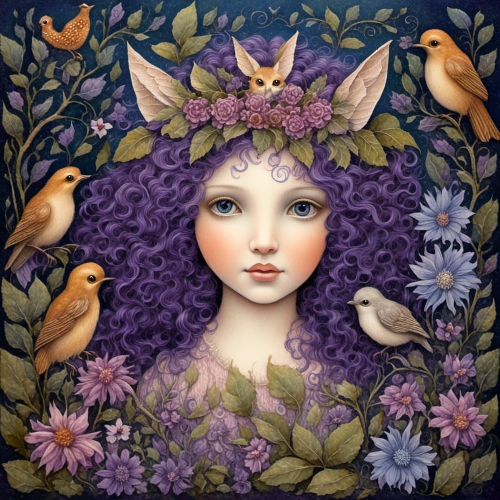 Whimsical Forest Nymph with Mythical Companion in ... - AI Art