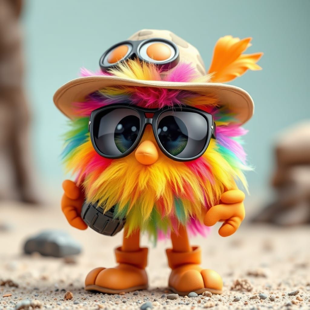 Pastel Rainbow Pac-Man Safari Adventure - AI Art