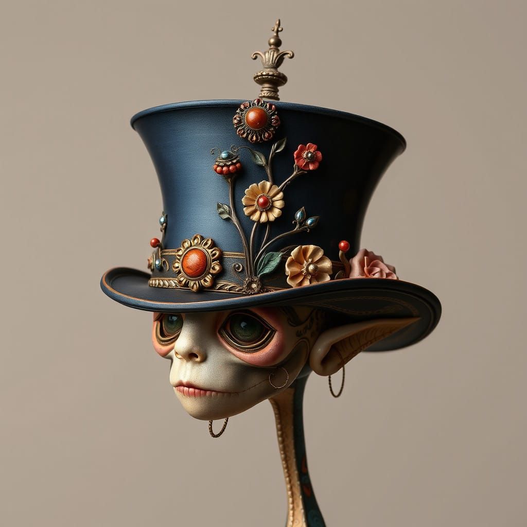 Exquisite Victorian-Inspired Top Hat in Whimsical ... - AI Art