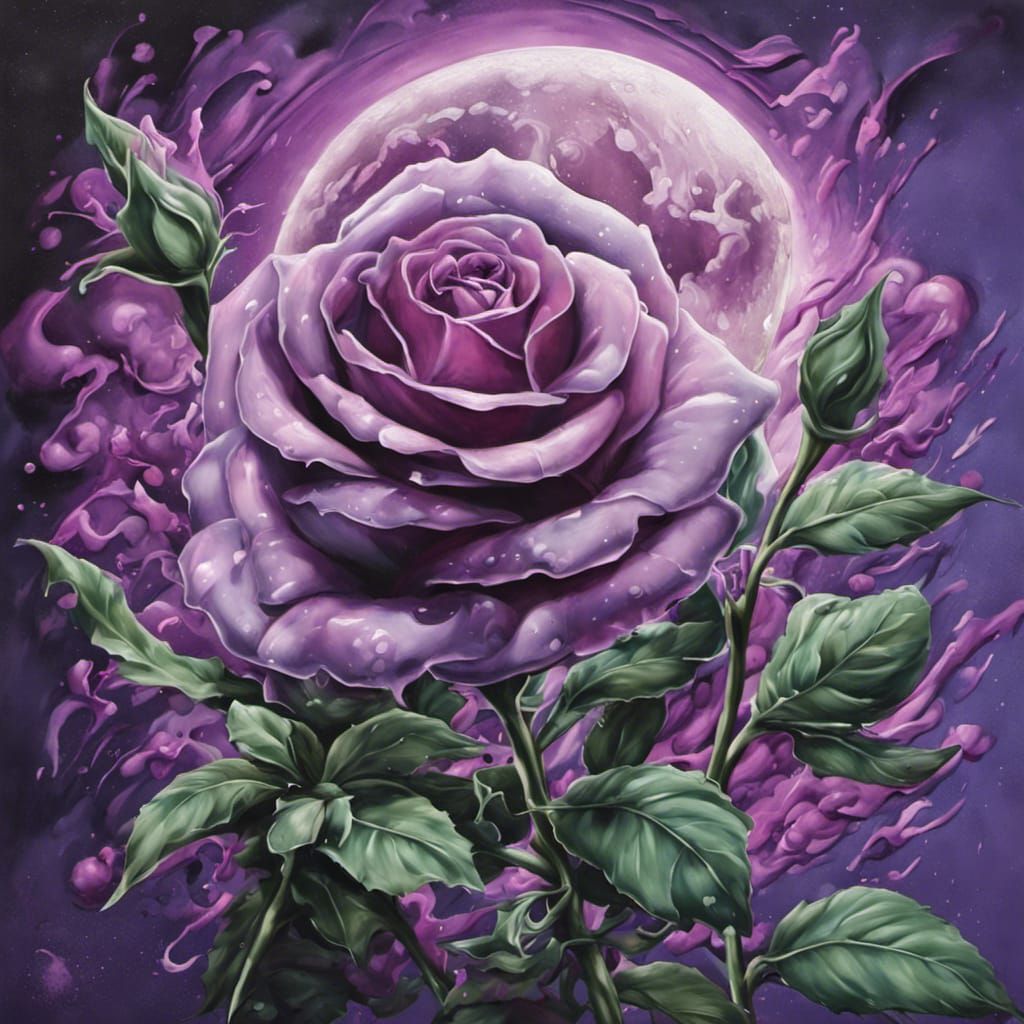 Lavendar blood moon rose - AI Generated Artwork - NightCafe Creator