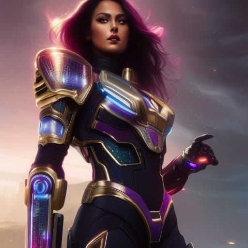 futuristic sparkly shiny cosmic vibrant cyborg - AI Generated Artwork ...