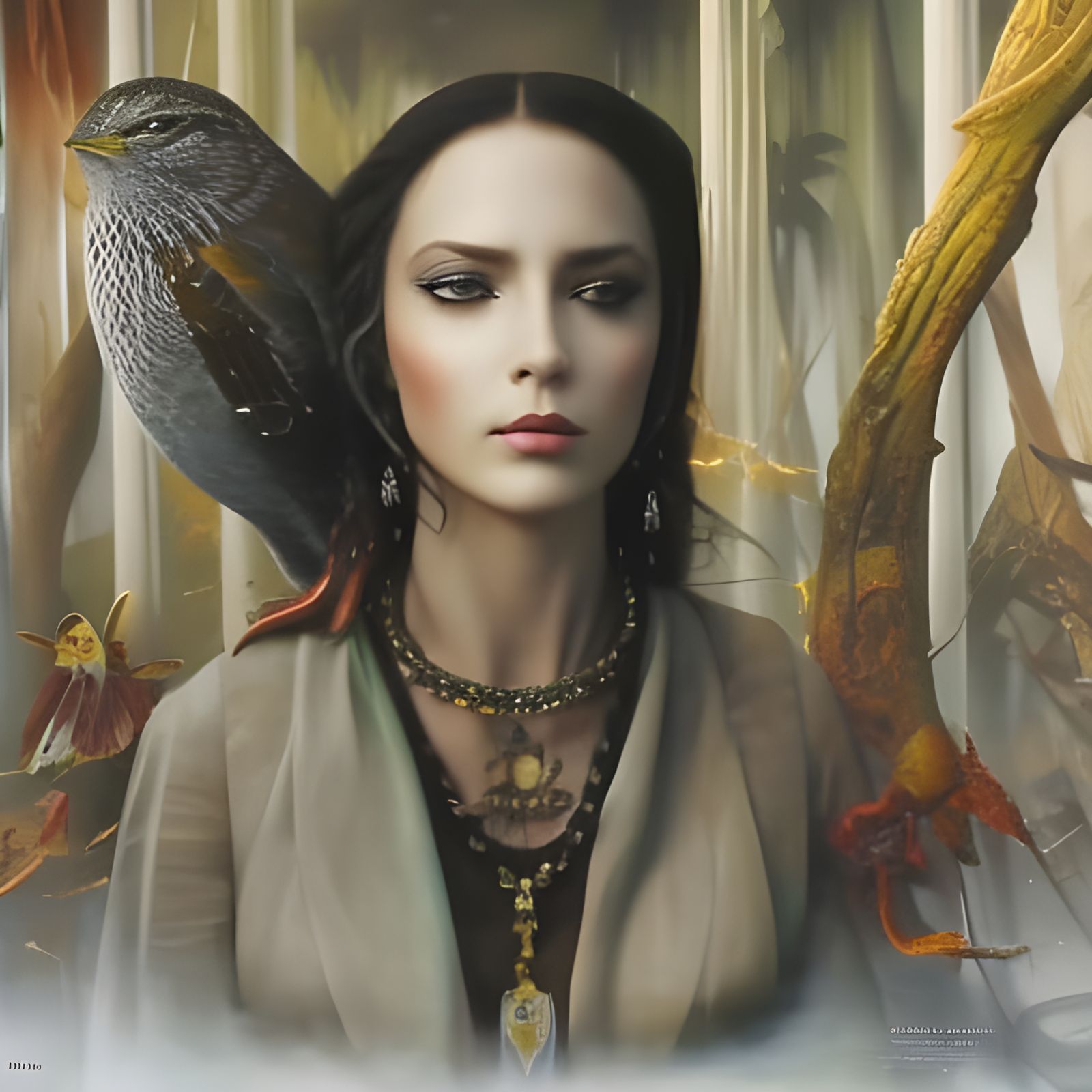 Girl With Pheasant - AI Generated Artwork - NightCafe Creator