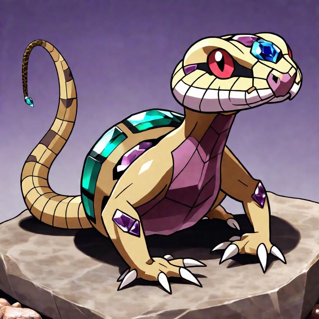 Rock/poison pokemon based on the Western diamondback rattlesnake with ...