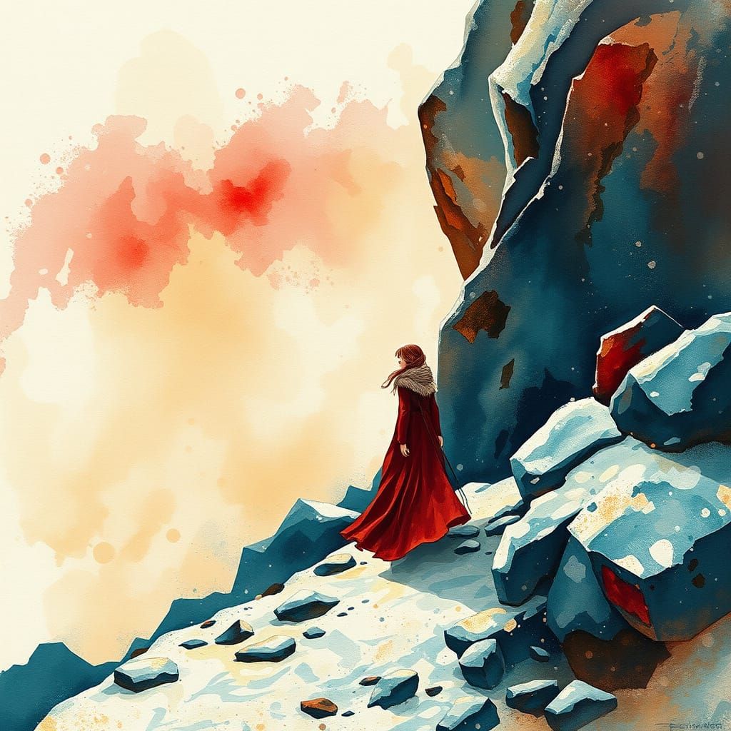 Narnia Landscape in Watercolor Wash Ink Style - AI Art