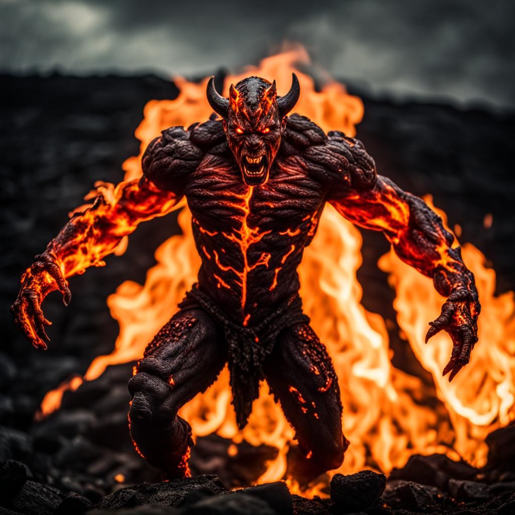 Flaming Demon 2 - AI Generated Artwork - NightCafe Creator