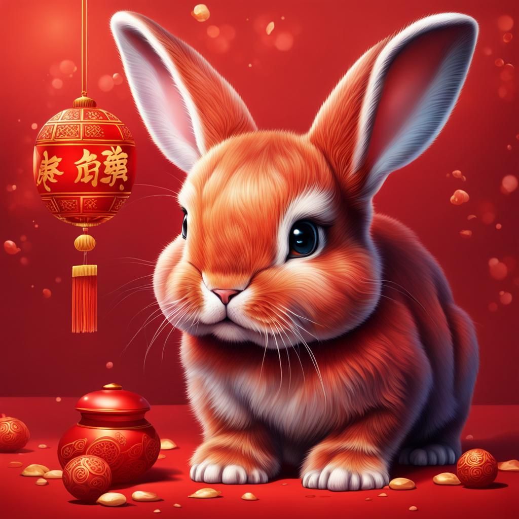 Lucky Bunny New Year - AI Generated Artwork - NightCafe Creator