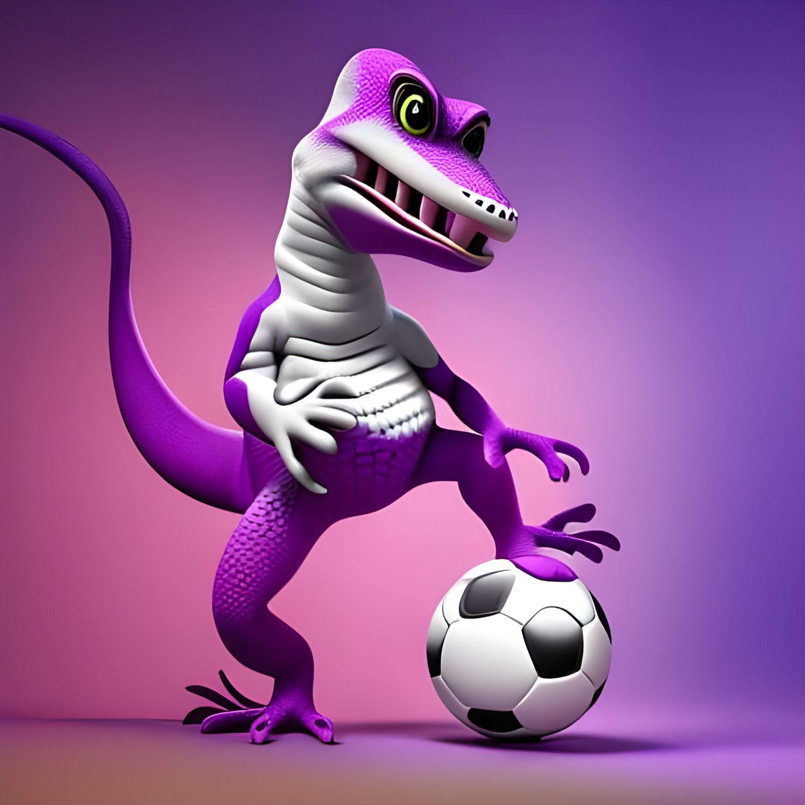 Agressive Gecko Soccer Player - AI Generated Artwork - NightCafe Creator