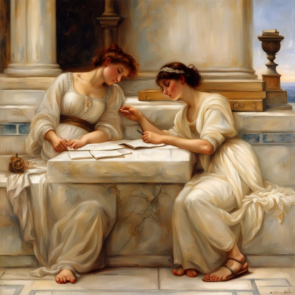 Writing together - AI Generated Artwork - NightCafe Creator