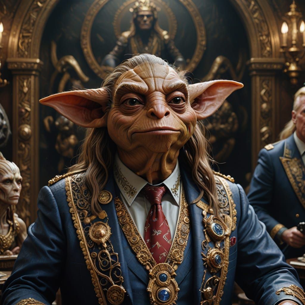 Jar Jar Binks as King Trump: Hyperrealistic Maxima... - AI Art