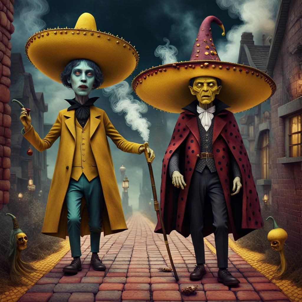 two wizards casually walking - AI Generated Artwork - NightCafe Creator