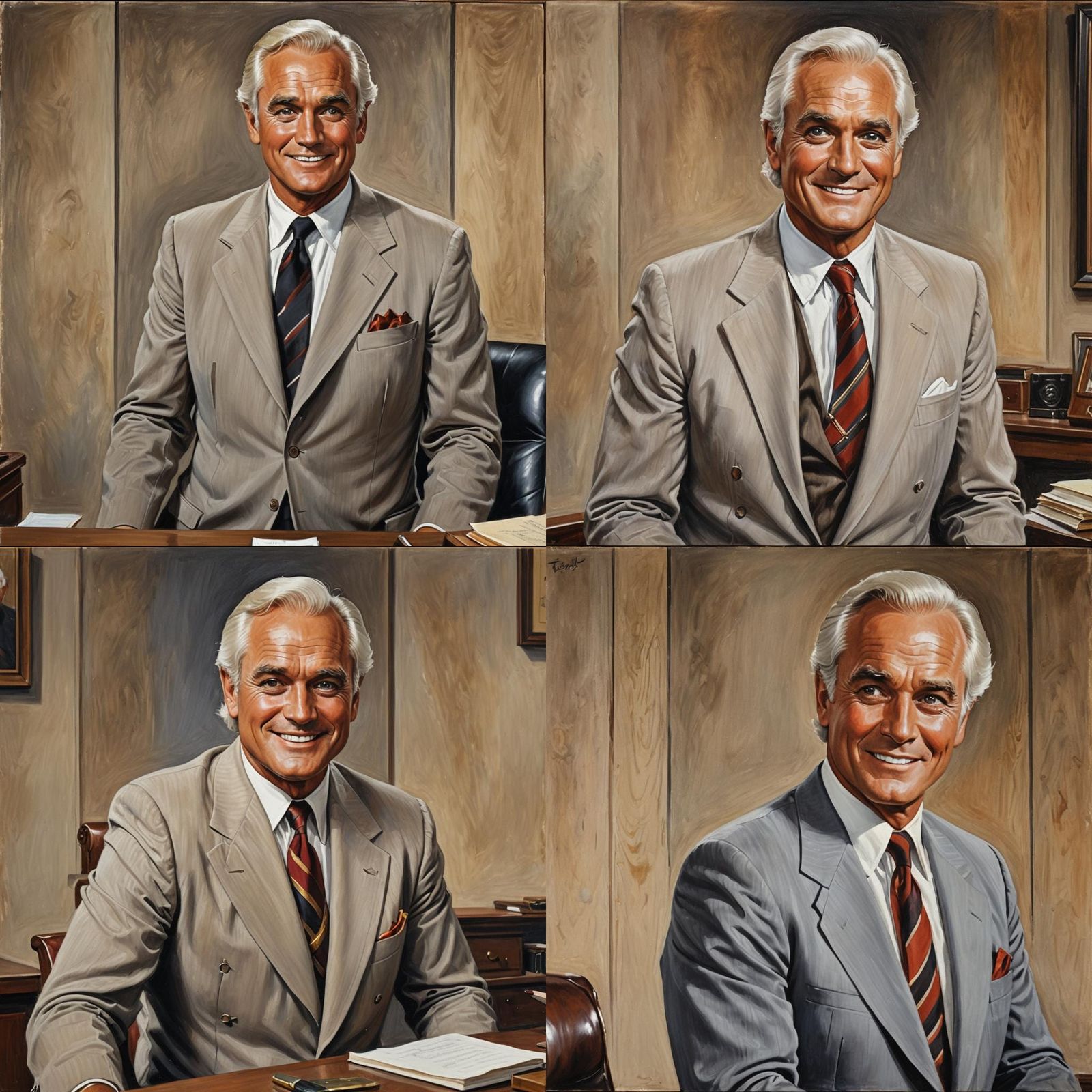 Ted Knight as Judge Smails: Vintage Oil Portrait - AI Art