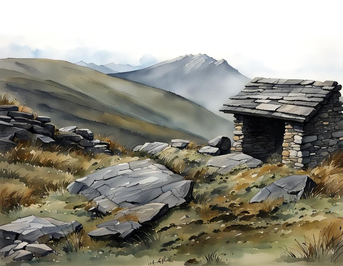 Stone Mountain-top Bothy (Shelter) - AI Generated Artwork - NightCafe ...