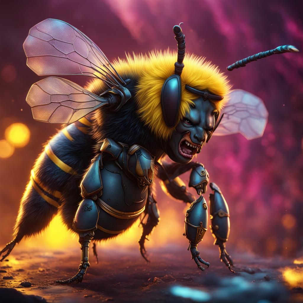 A punk rocker bee - AI Generated Artwork - NightCafe Creator
