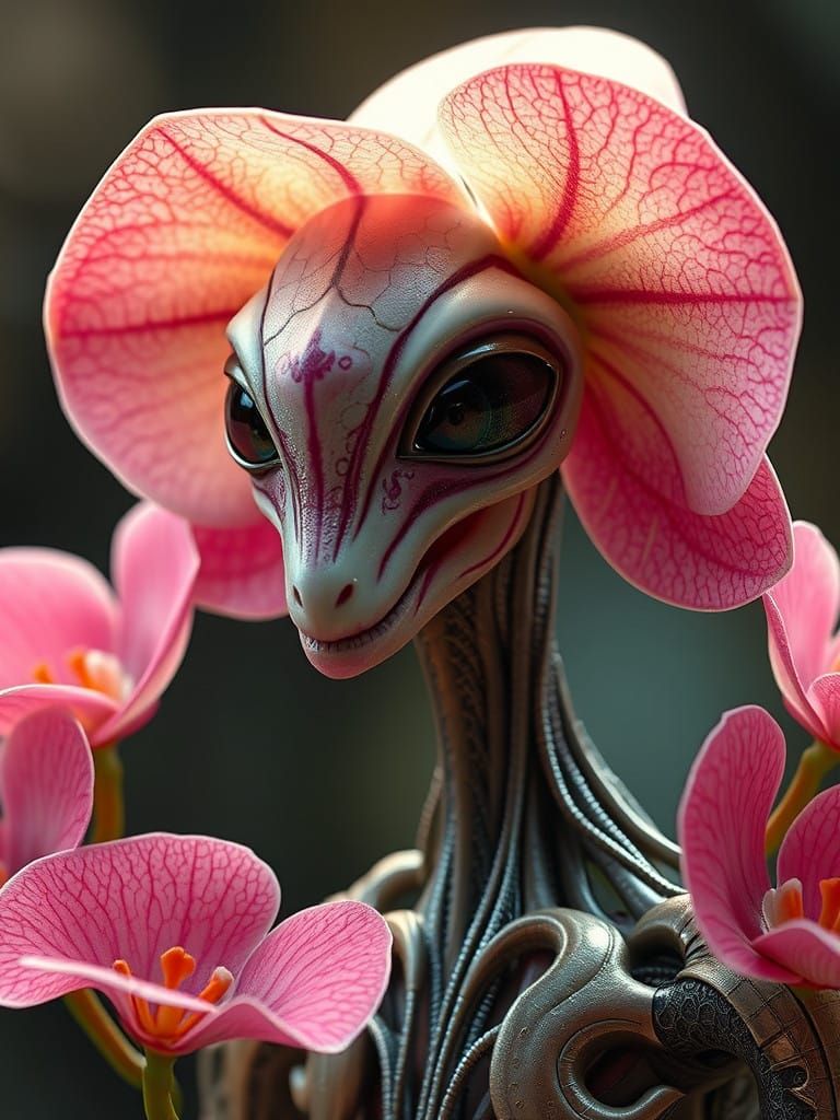 Alien from planet Orchid III - Orchid Alien in Hyperrealisti...