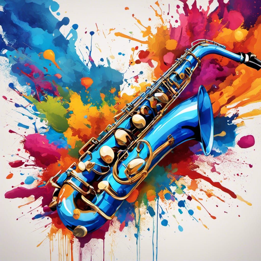 Blue Saxophone - AI Generated Artwork - NightCafe Creator