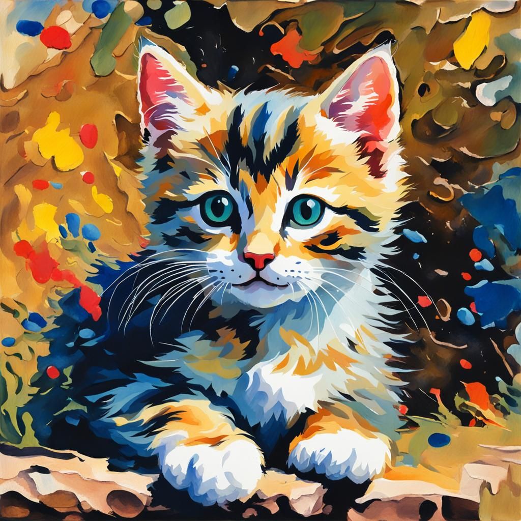 Kitten Painting - AI Generated Artwork - NightCafe Creator