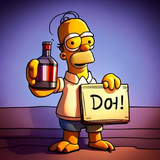 Wacked Out Homer - AI Generated Artwork - NightCafe Creator