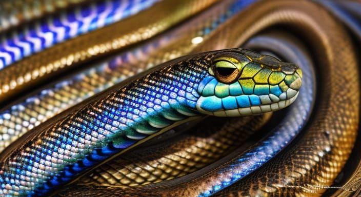 iridescent snake - AI Generated Artwork - NightCafe Creator