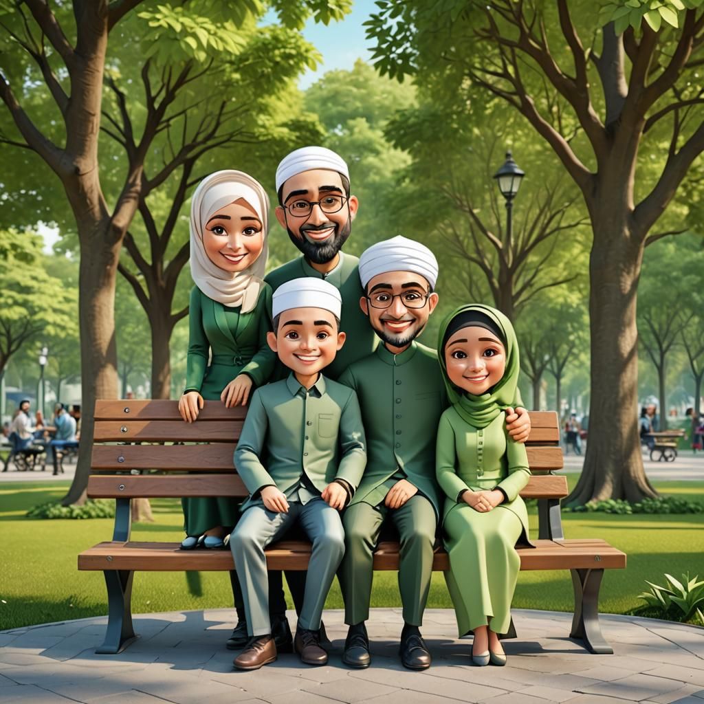 Full body realistic cartoon style 3D caricature with big head. A happy ...