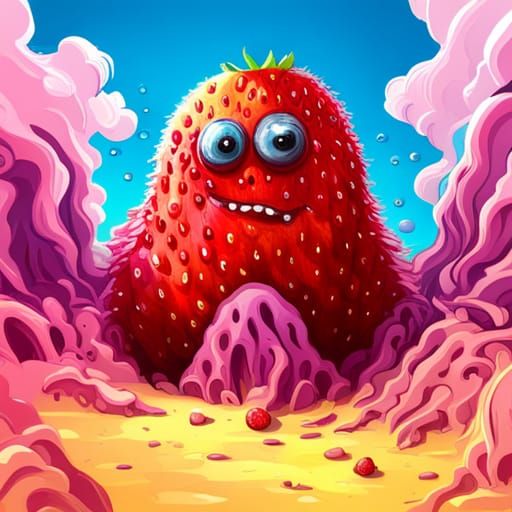 Strawberry Monster - AI Generated Artwork - NightCafe Creator