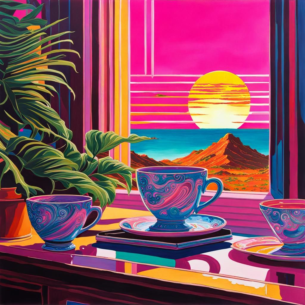 Vaporwave window - AI Generated Artwork - NightCafe Creator
