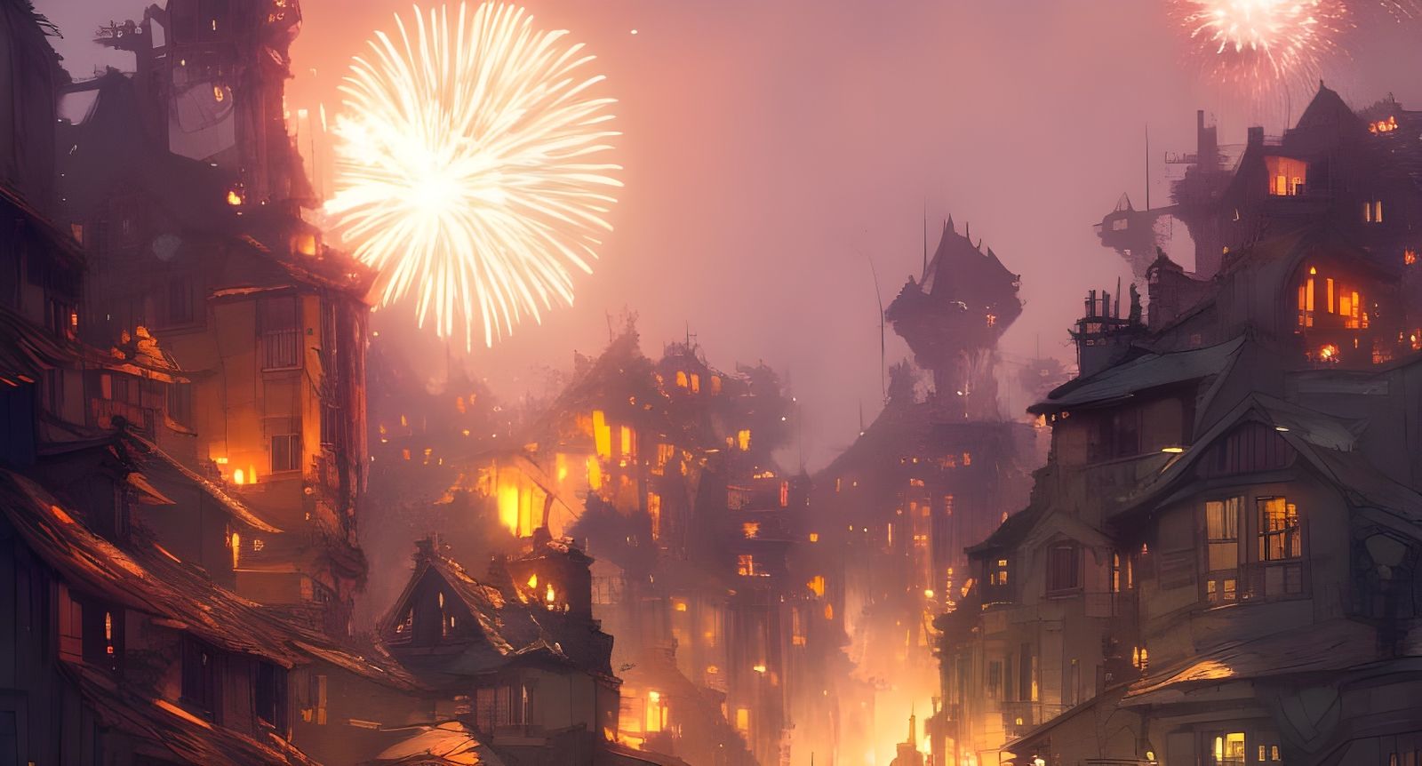 Fireworks over the village by Brian Kesinger Tracey J. Butler Wadim ...