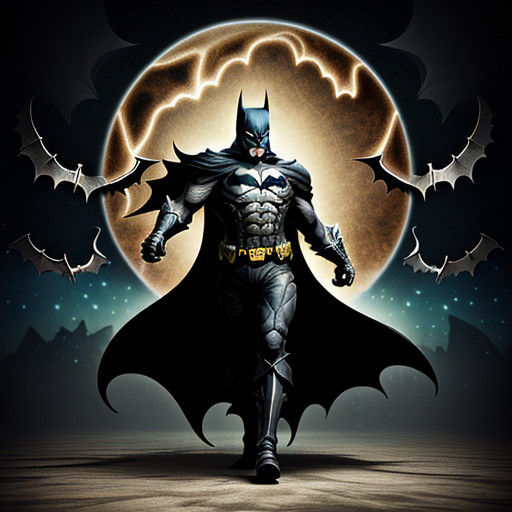 Batman in a Vibrant Steampunk Enchanted Forest - AI Art