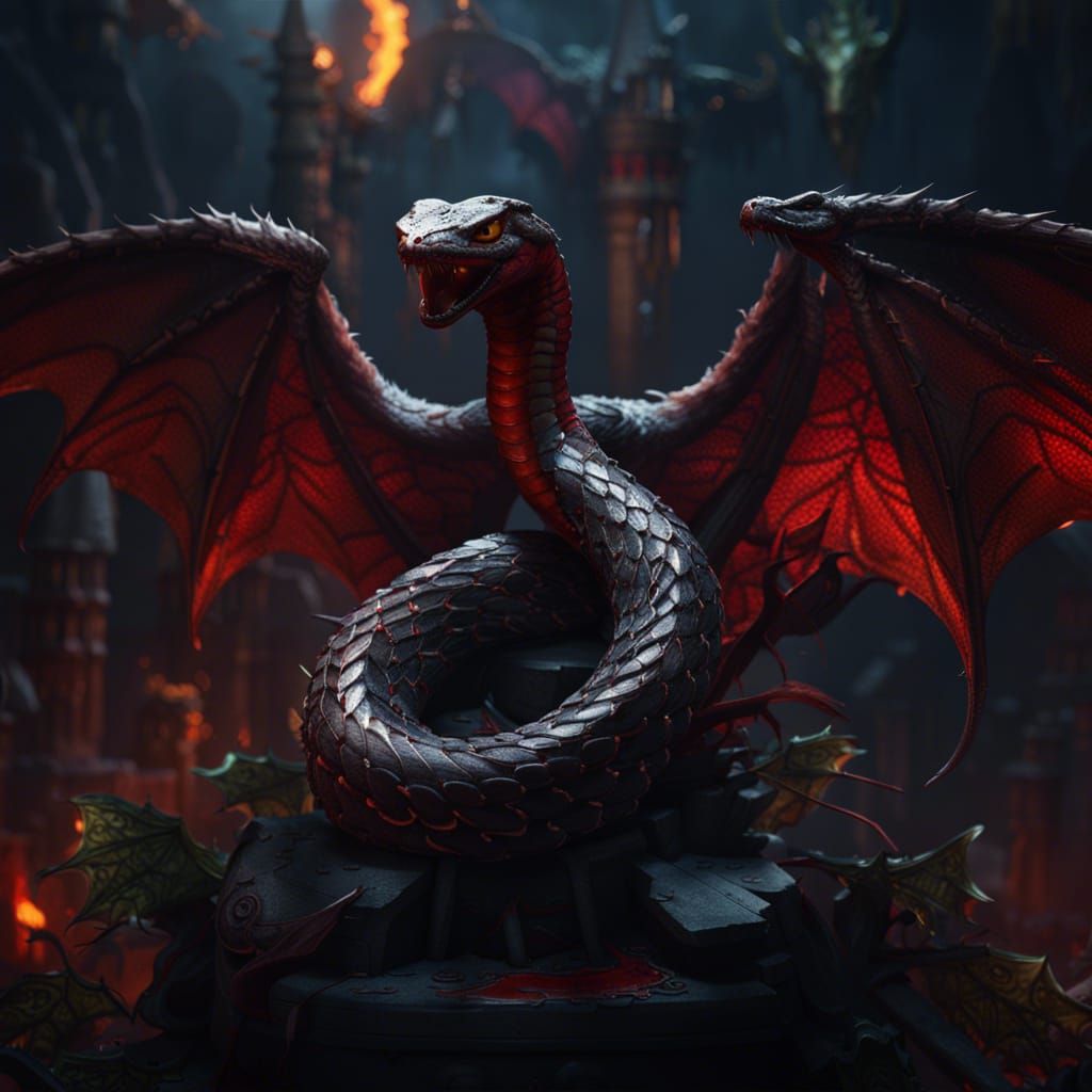 Winged-Snake - AI Generated Artwork - NightCafe Creator