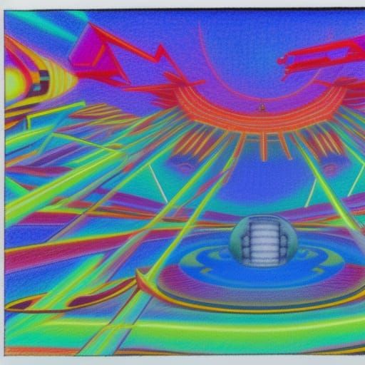 Atari's Tempest, arcade version, detailed color pencil drawing (2) - AI ...