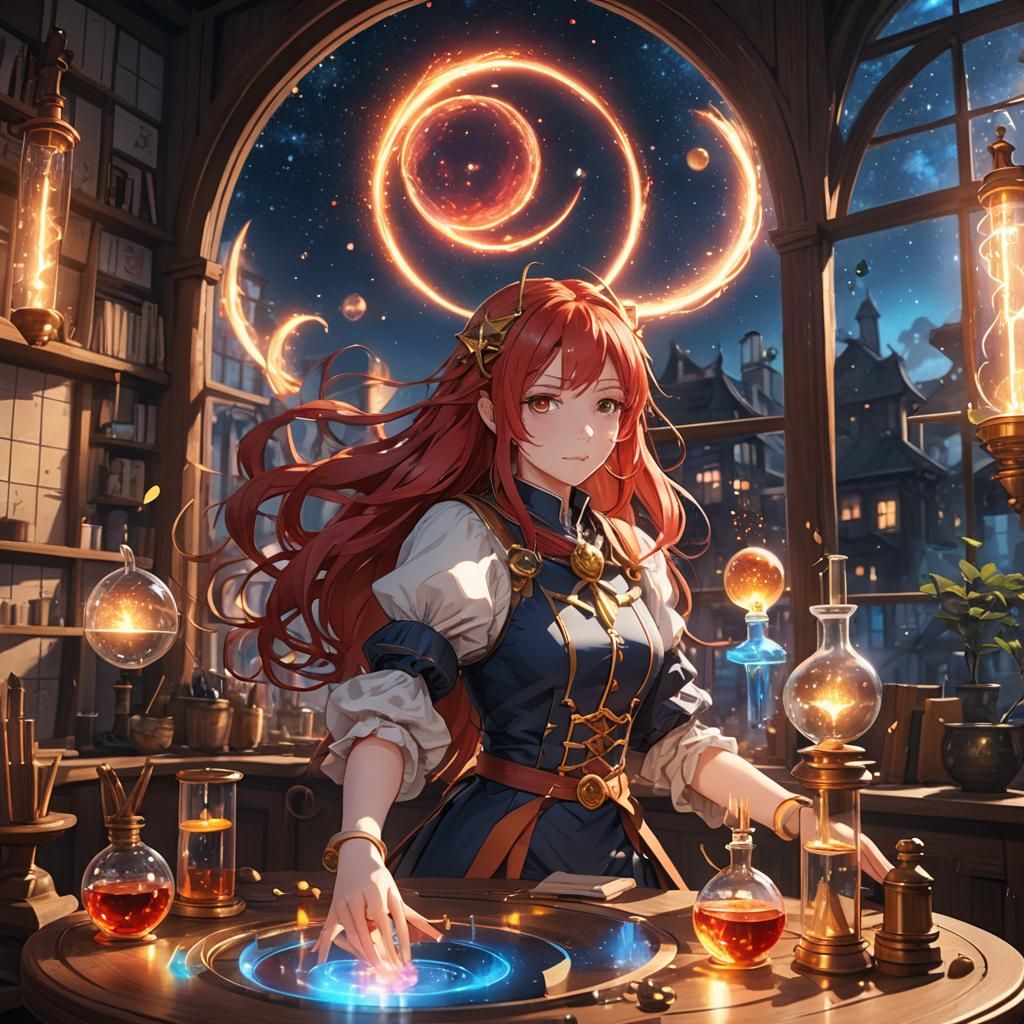 Alchemy Red Girl2 - AI Generated Artwork - NightCafe Creator