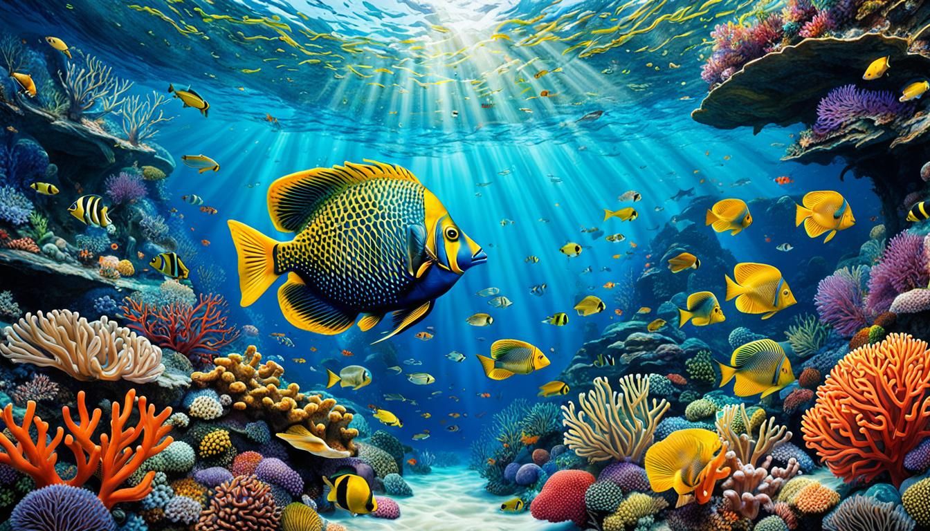 Underwater TILES, FISH, vibrant marine life, coral reefs, underwater ...