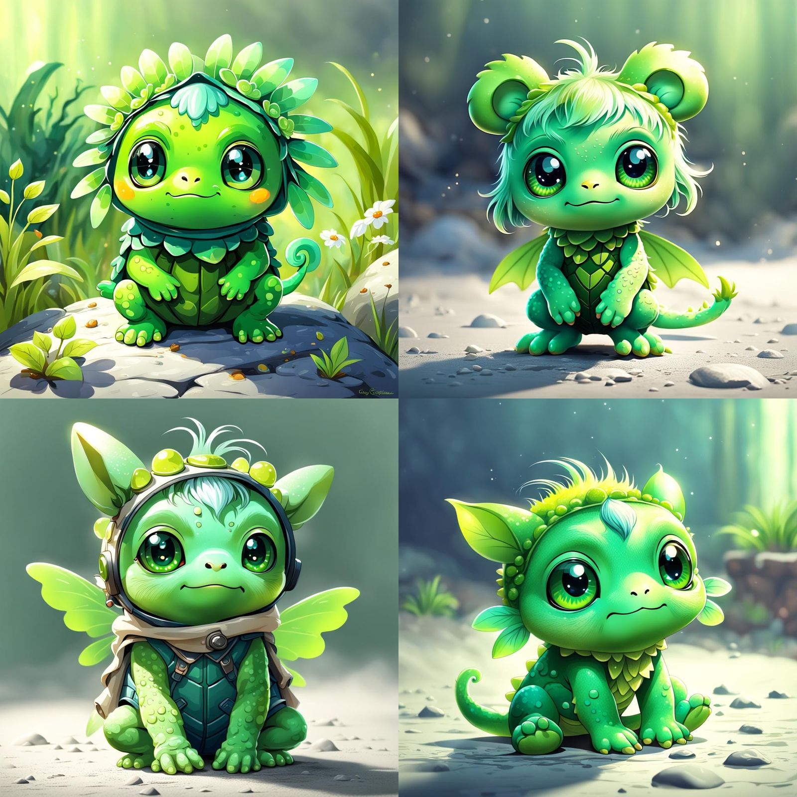 Little green creature with Adorable - AI Generated Artwork - NightCafe ...