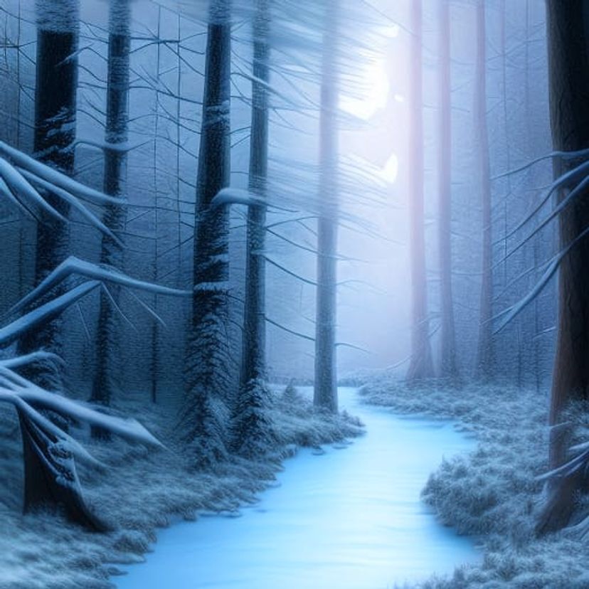 Snow covered forest - AI Generated Artwork - NightCafe Creator