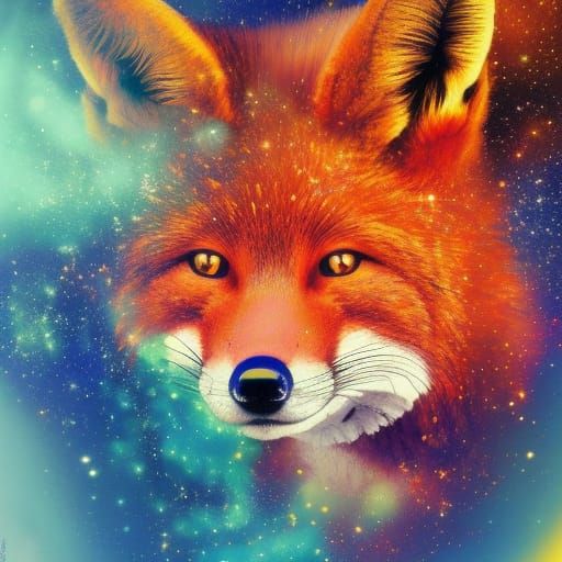 Hyperdetailed, Artificial intelligence. robot fox, painting beautiful ...