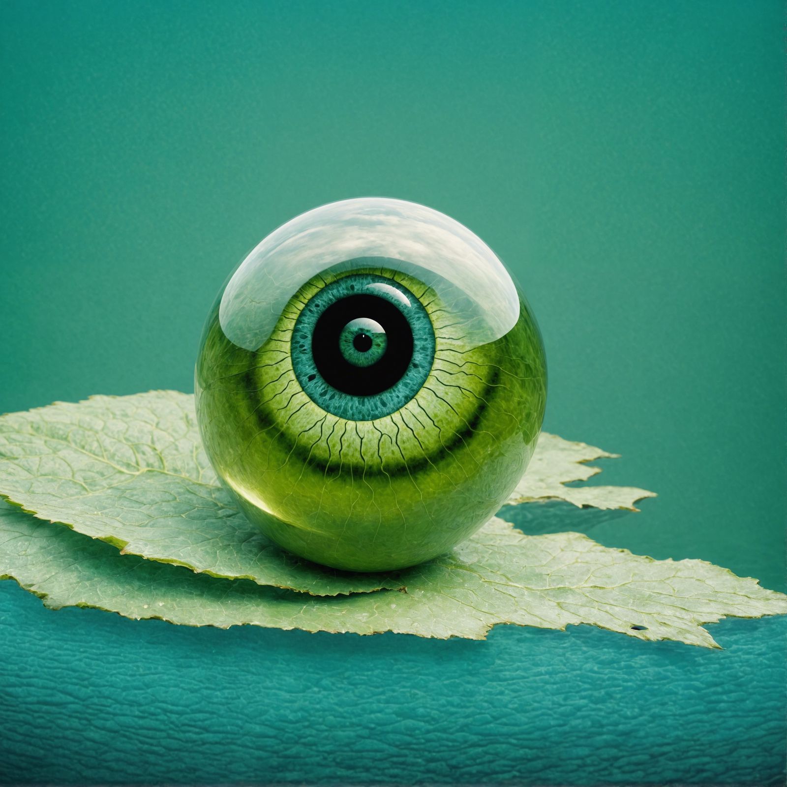 Acid Green Aquamarine Eyeball 8K By René Magritte - AI Generated ...
