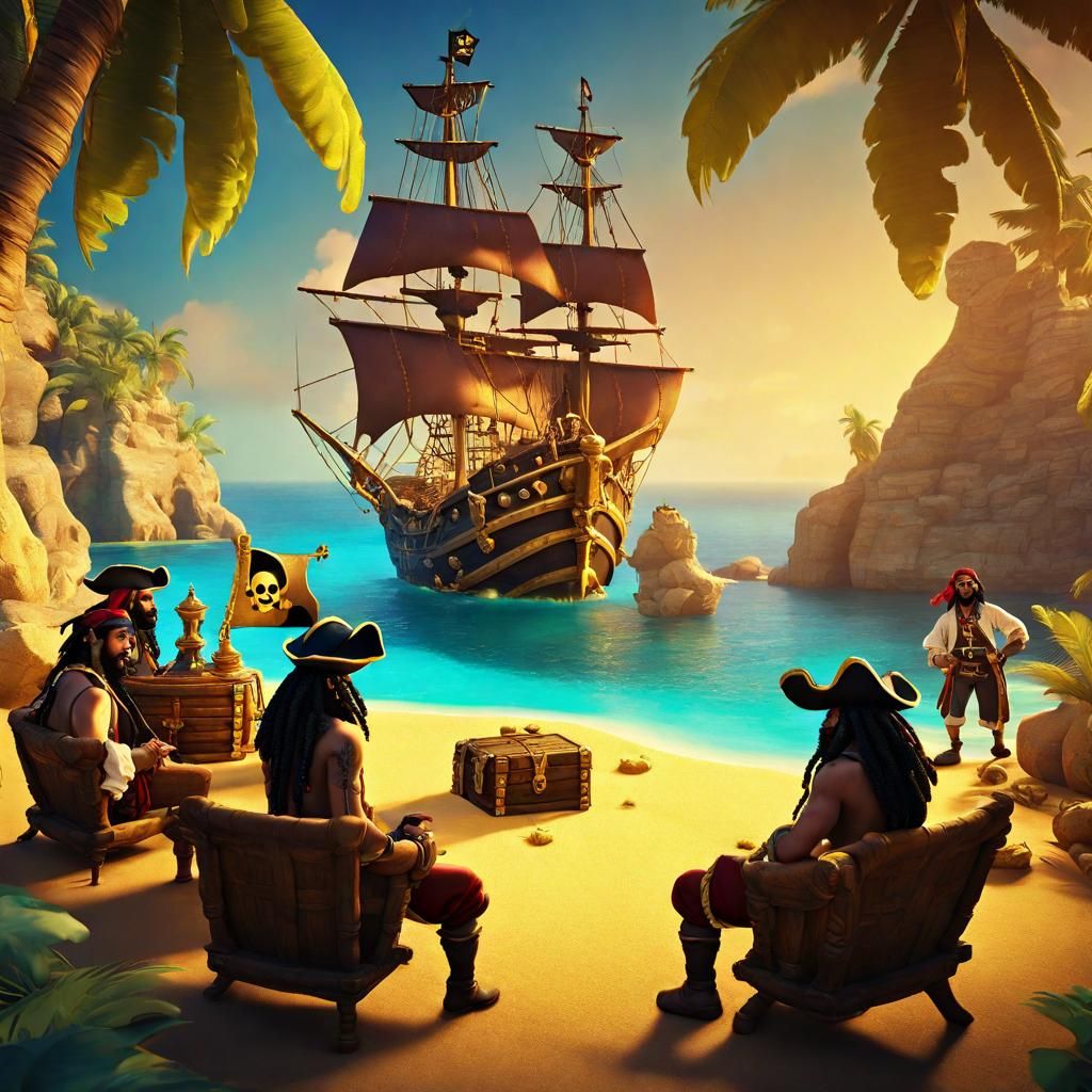 pirates hidden treasure cove - AI Generated Artwork - NightCafe Creator