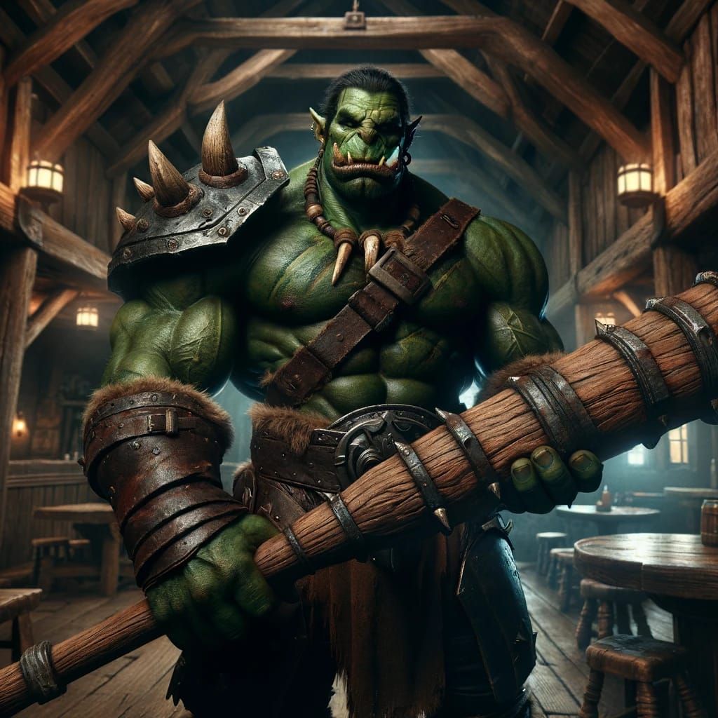 Orc Bouncer ... Orc smash ? - AI Generated Artwork - NightCafe Creator